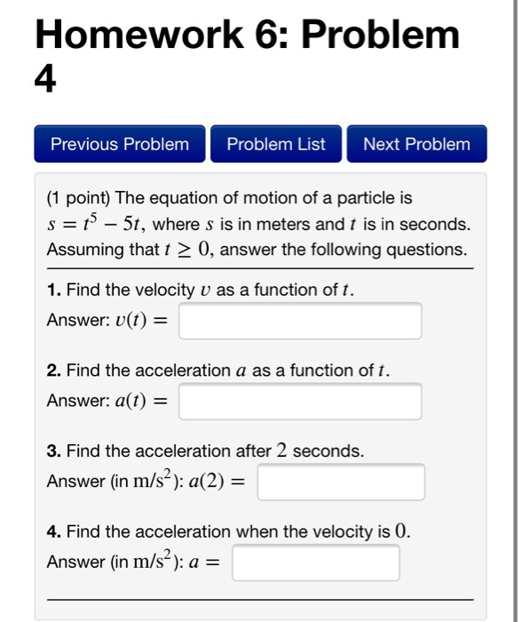 Solved Homework 6: Problem Previous Problem Problem List | Chegg.com