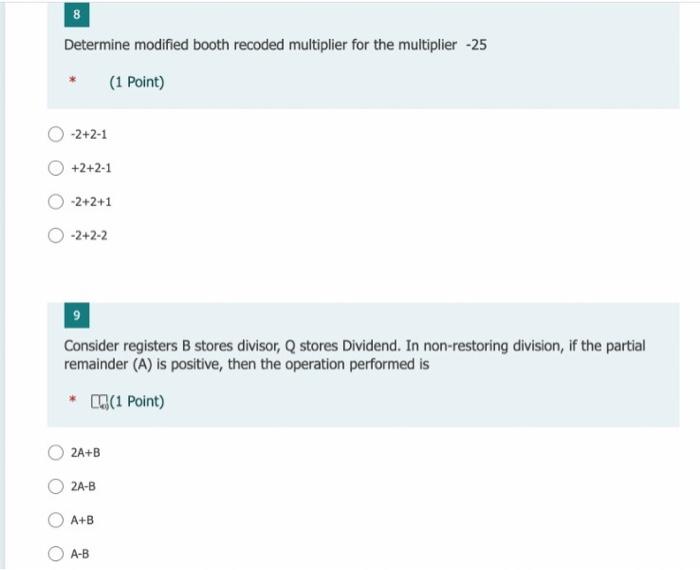 Solved Determine modified booth recoded multiplier for the | Chegg.com