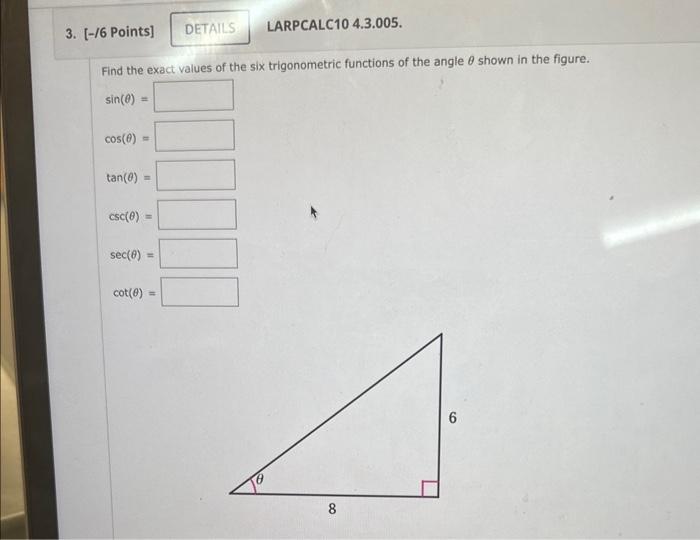 [solved] Find The Exact Values Of The Six Trigonometric Fu