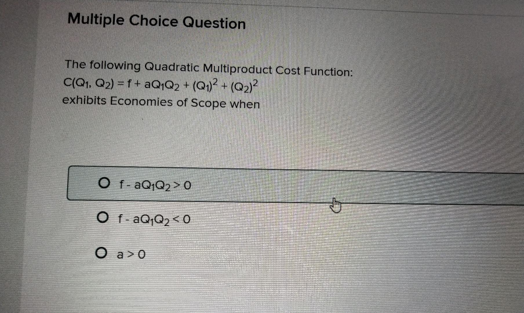 Solved Multiple Choice QuestionThe following Quadratic | Chegg.com