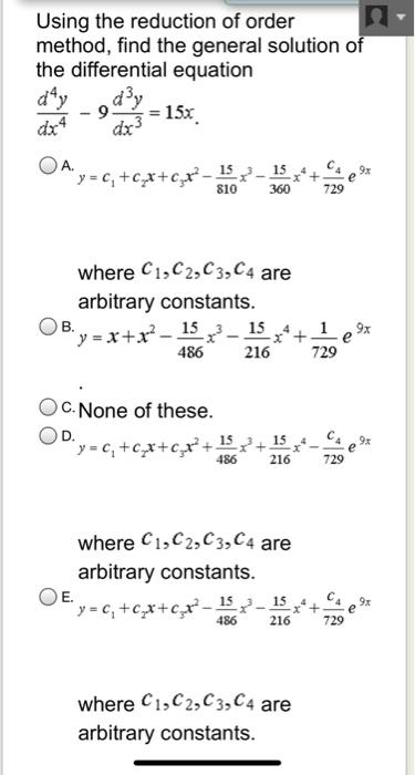 [Solved]: Using the reduction of order method, find the gen