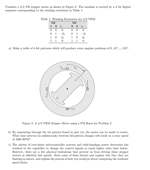 Solved VConsider a 42 ﻿VR stepper motor as shown in Figure | Chegg.com