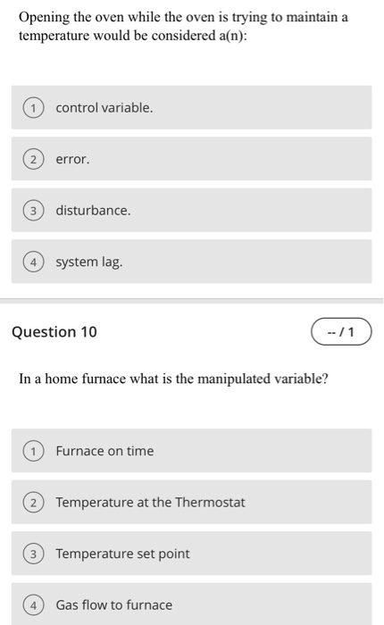 Solved A process variable is a(n): disturbance. 2 error. 3 | Chegg.com