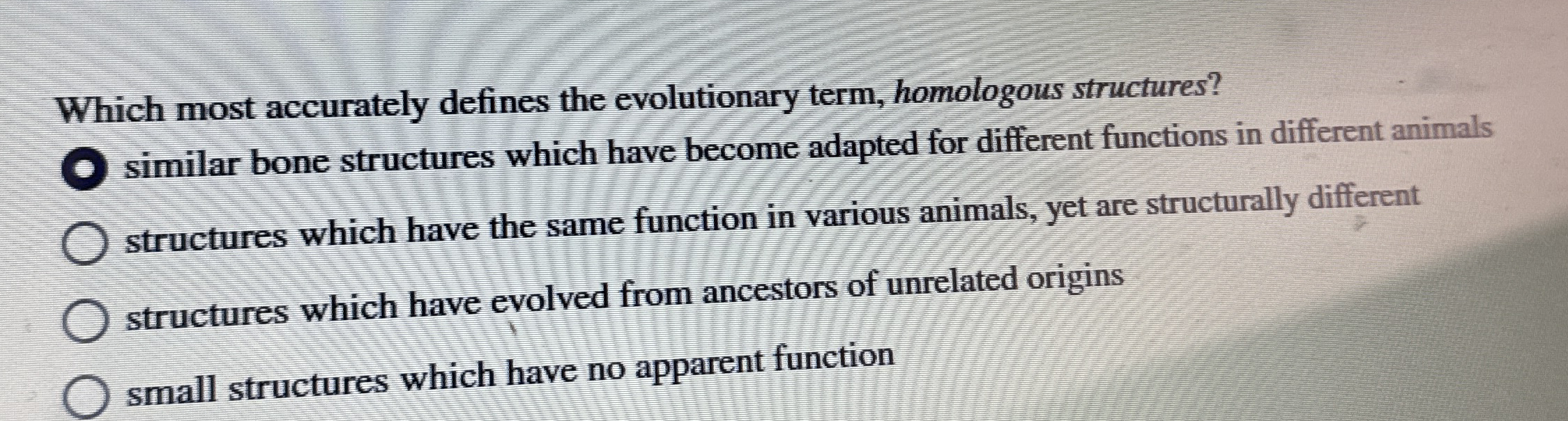 Solved Which most accurately defines the evolutionary term, | Chegg.com