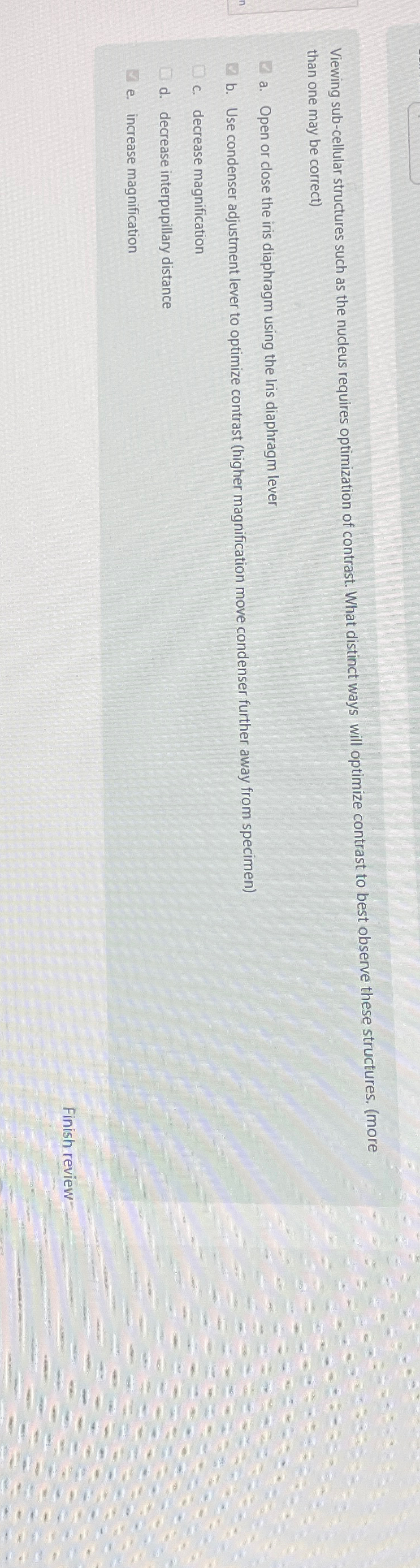 Solved Viewing sub-cellular structures such as the nucleus | Chegg.com