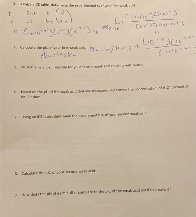 Solved Part 3 Data and Calculations Table 3. Whak Aride 1. | Chegg.com