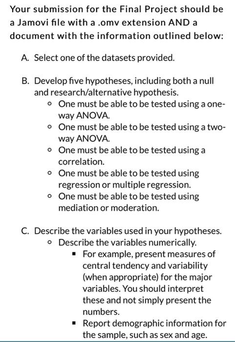 Solved Your submission for the Final Project should be a | Chegg.com