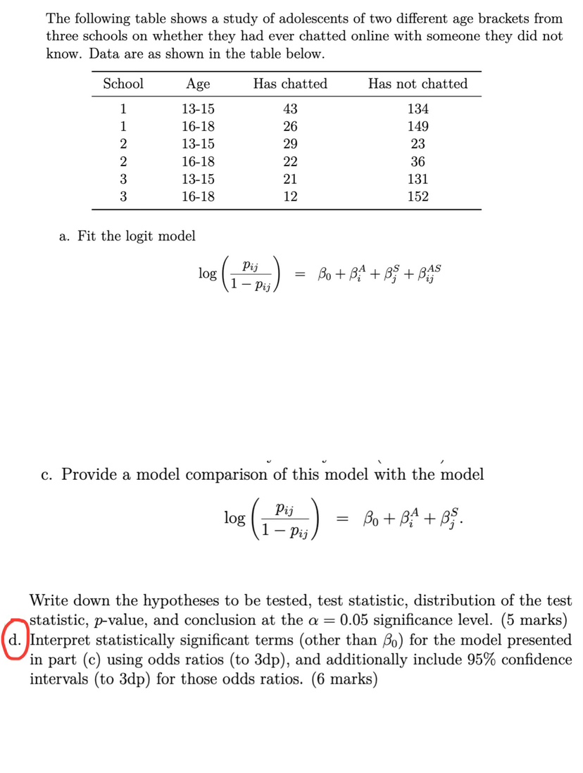 Solved Especially for question(d)!Can you write down the | Chegg.com