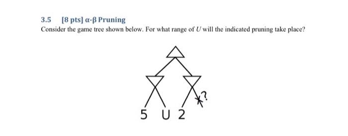 Solved 3.5 [8 pts) a-B Pruning Consider the game tree shown | Chegg.com