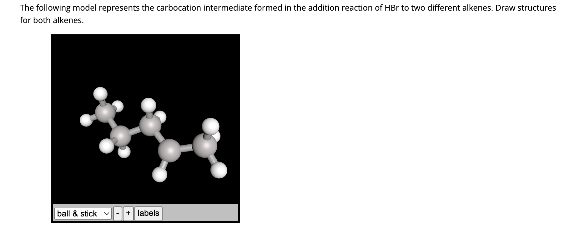 The following model represents the carbocation | Chegg.com