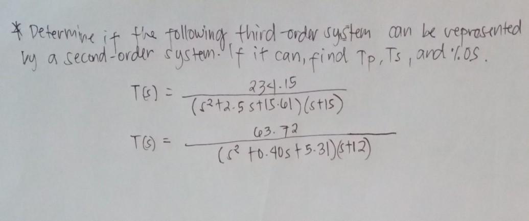 Solved Determine it the following third-order systems can be | Chegg.com