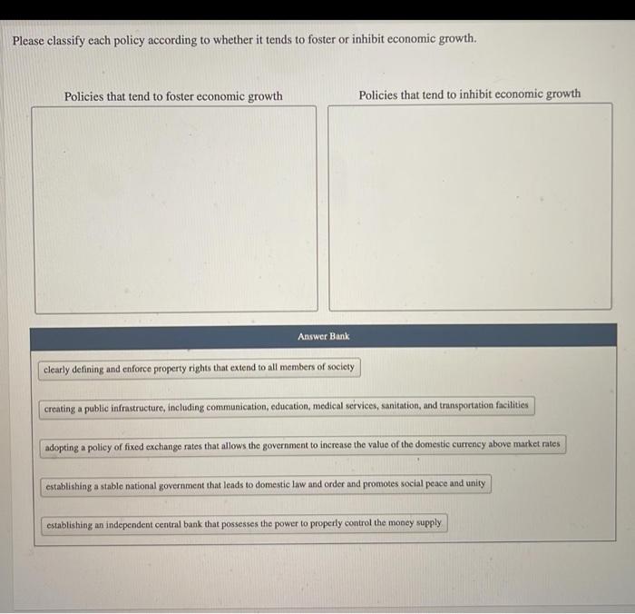 Solved Please classify cach policy according to whether it | Chegg.com