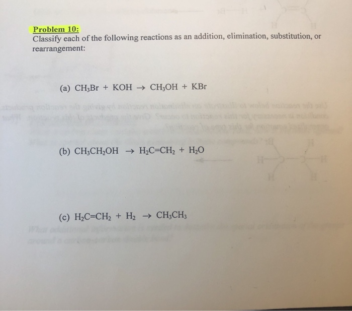 Solved Problem 10: Classify each of the following reactions | Chegg.com