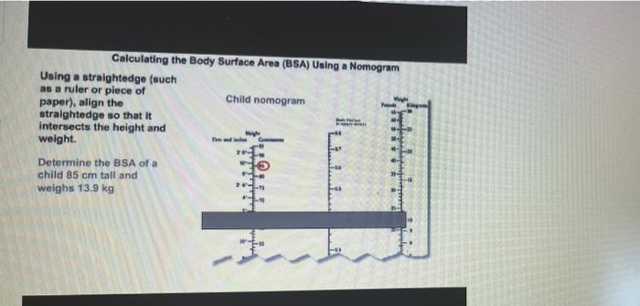 Solved Calculating the Body Surface Area (BSA) Using a | Chegg.com