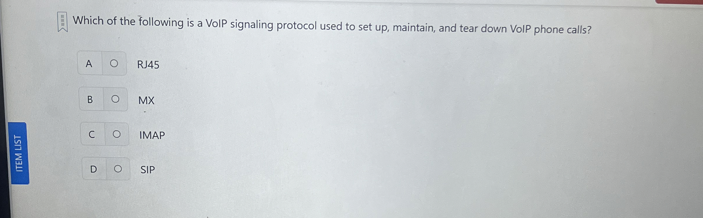Solved Which of the following is a VoIP signaling protocol | Chegg.com