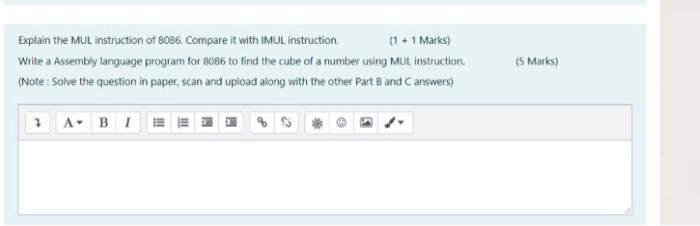 Solved Explain the MUL instruction of 8086. Compare it with | Chegg.com
