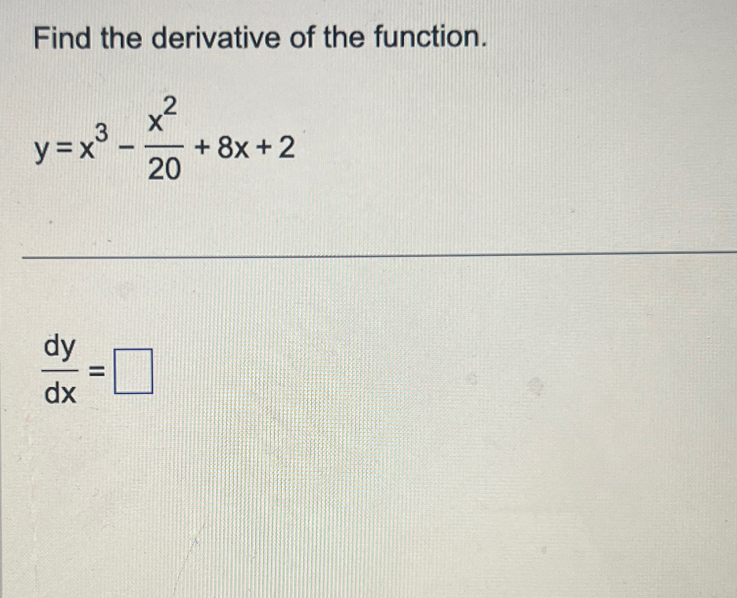 Solved Find the derivative of the | Chegg.com