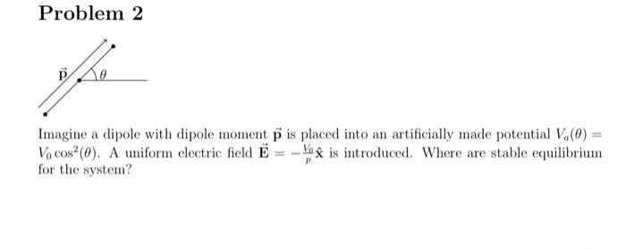 Solved Problem 2 Ρ/ΛΗ Imagine a dipole with dipole moment p | Chegg.com