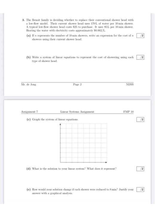 Solved 3. The Benoit family is deciding whether to replace | Chegg.com