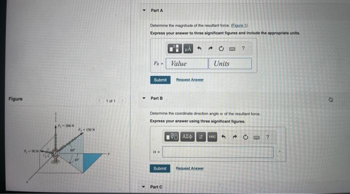 Solved Determine the magnitude of the resultant force. | Chegg.com