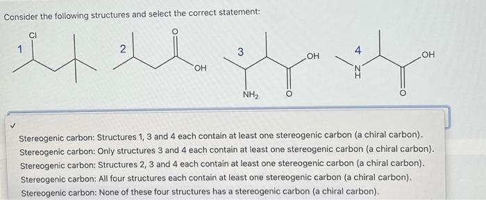 Solved Consider the following structures and select the | Chegg.com
