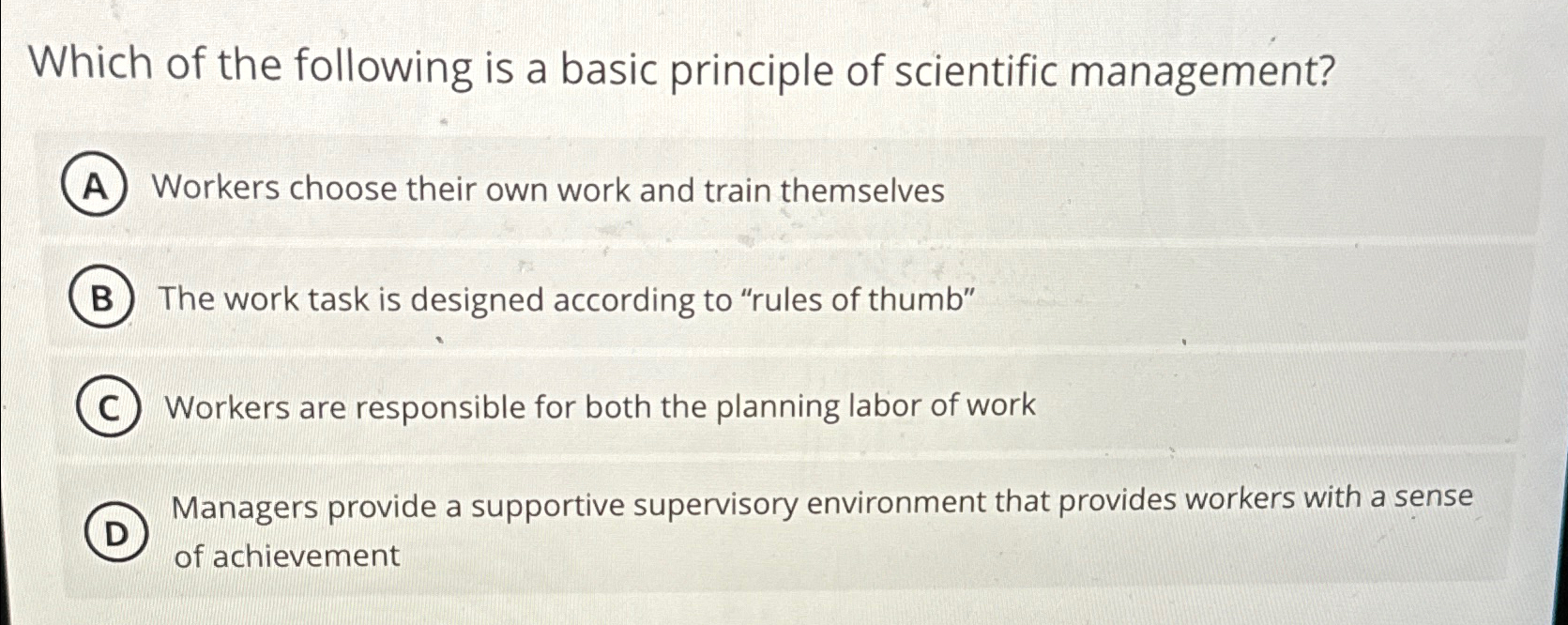 Solved Which of the following is a basic principle of | Chegg.com