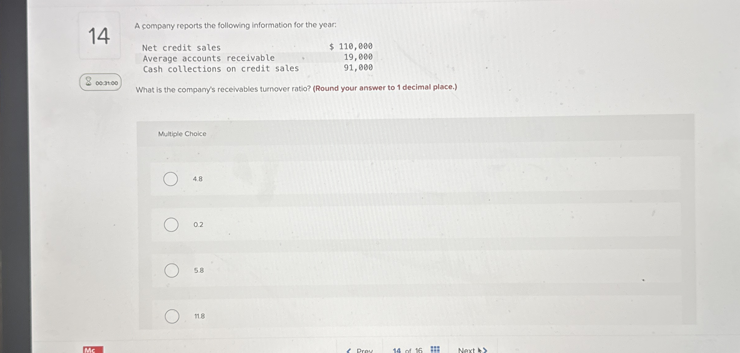 Solved 14A company reports the following information for the | Chegg.com