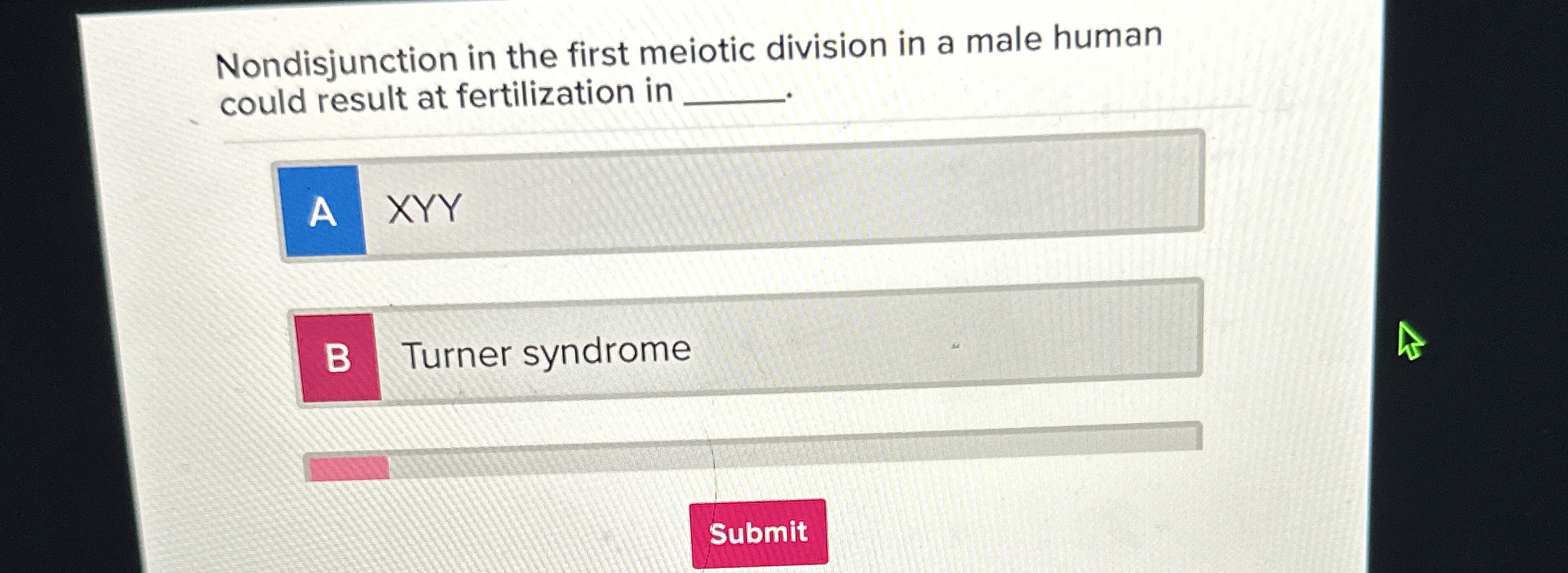 Solved Nondisjunction in the first meiotic division in a | Chegg.com