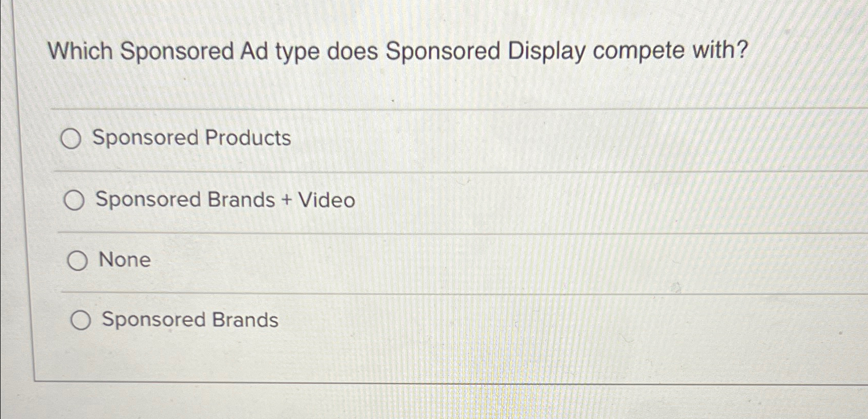 Solved Which Sponsored Ad type does Sponsored Display | Chegg.com