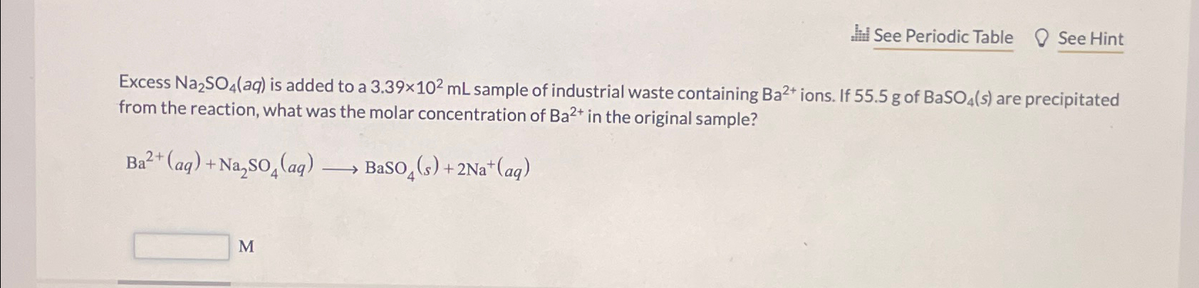 Solved See Periodic TableSee HintExcess Na2SO4(aq) ﻿is added | Chegg.com