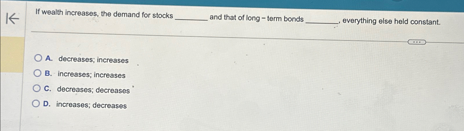 Solved If wealth increases, the demand for stocks and that | Chegg.com