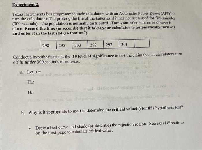 Solved Experiment 2: Texas Instruments has programmed their | Chegg.com
