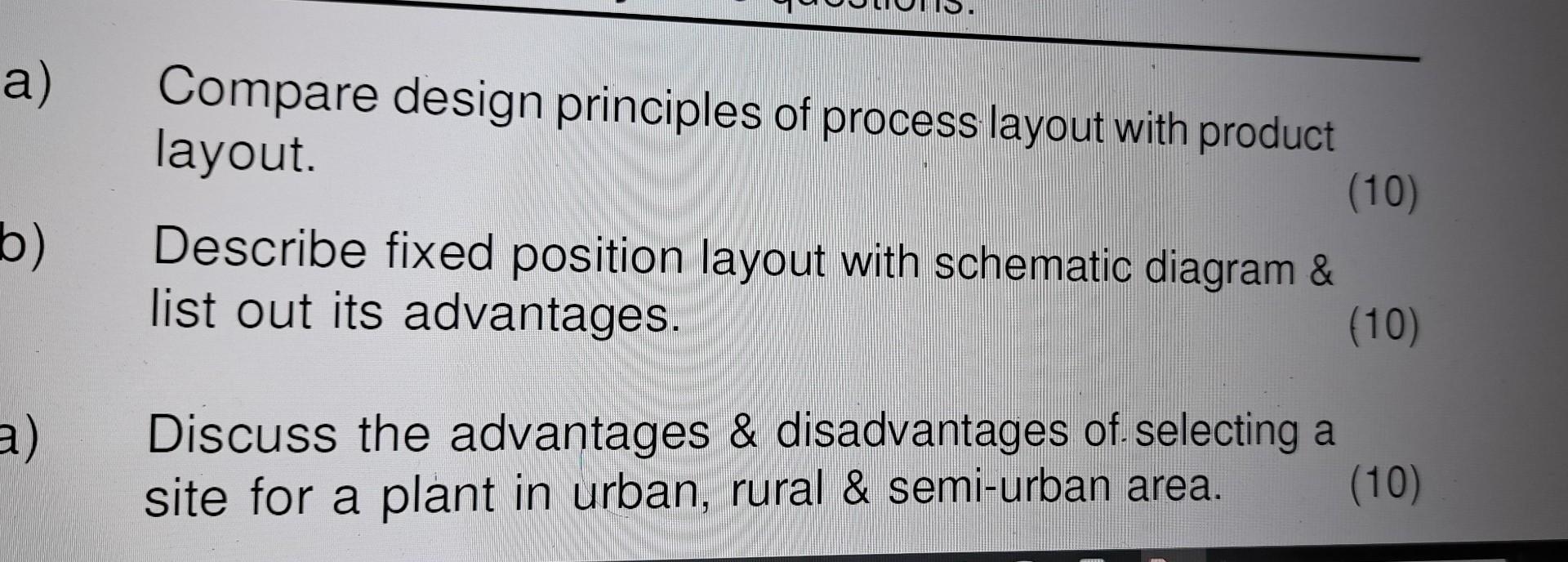 Solved Compare design principles of process layout with | Chegg.com