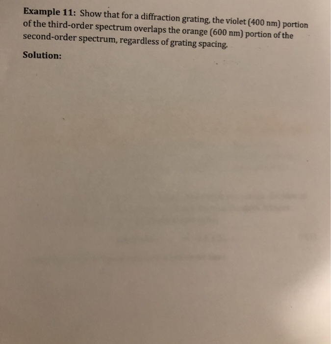 Solved Example 11: Show that for a diffraction grating, the | Chegg.com