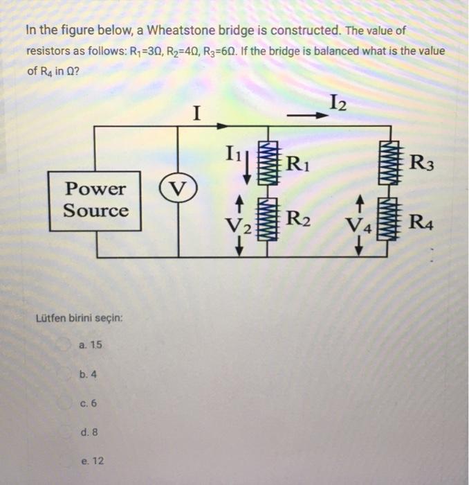 Solved In the figure below, a Wheatstone bridge is | Chegg.com