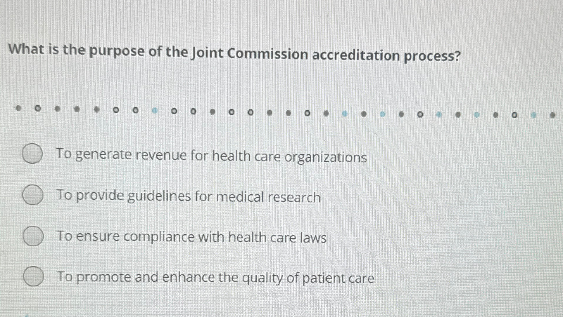 Solved What is the purpose of the Joint Commission | Chegg.com