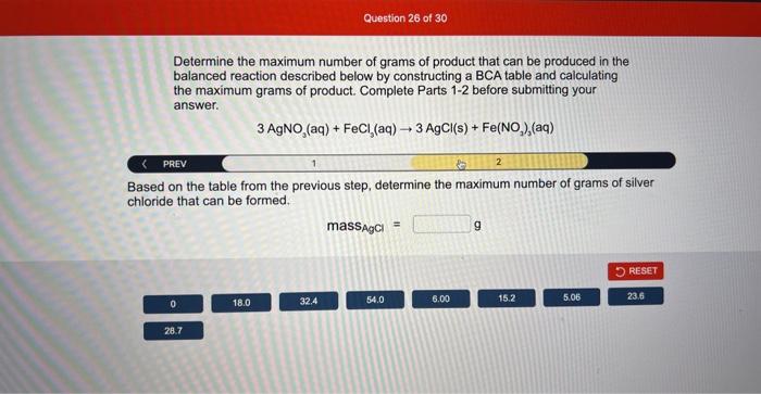 Solved Determine the maximum number of grams of product that | Chegg.com