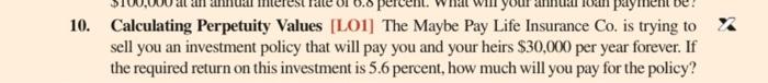 Solved Calculating Perpetuity Values [LO1] The Maybe Pay | Chegg.com