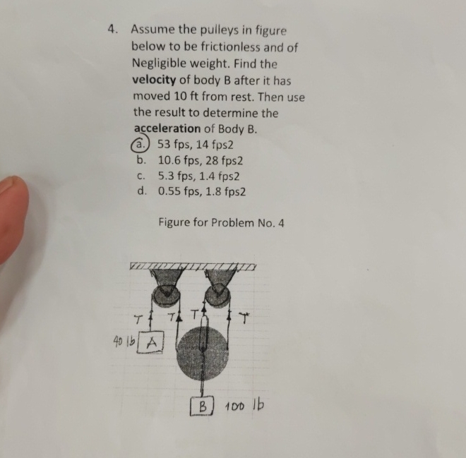 Solved Assume the pulleys in figure below to be frictionless | Chegg.com