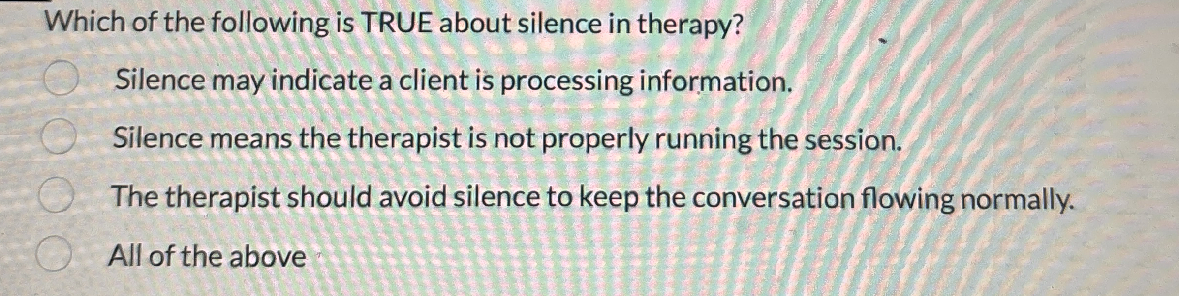 Solved Which of the following is TRUE about silence in | Chegg.com