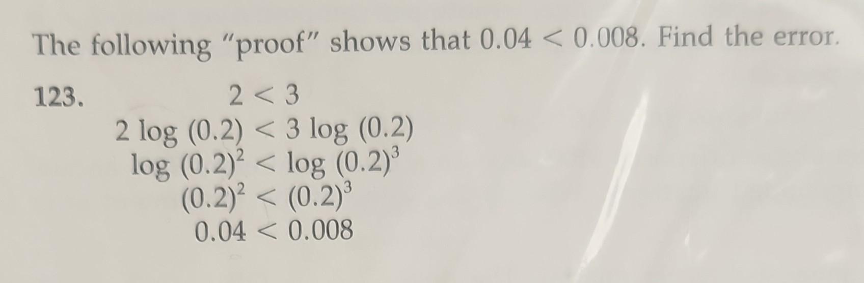 Solved The following "proof" shows that 0.04