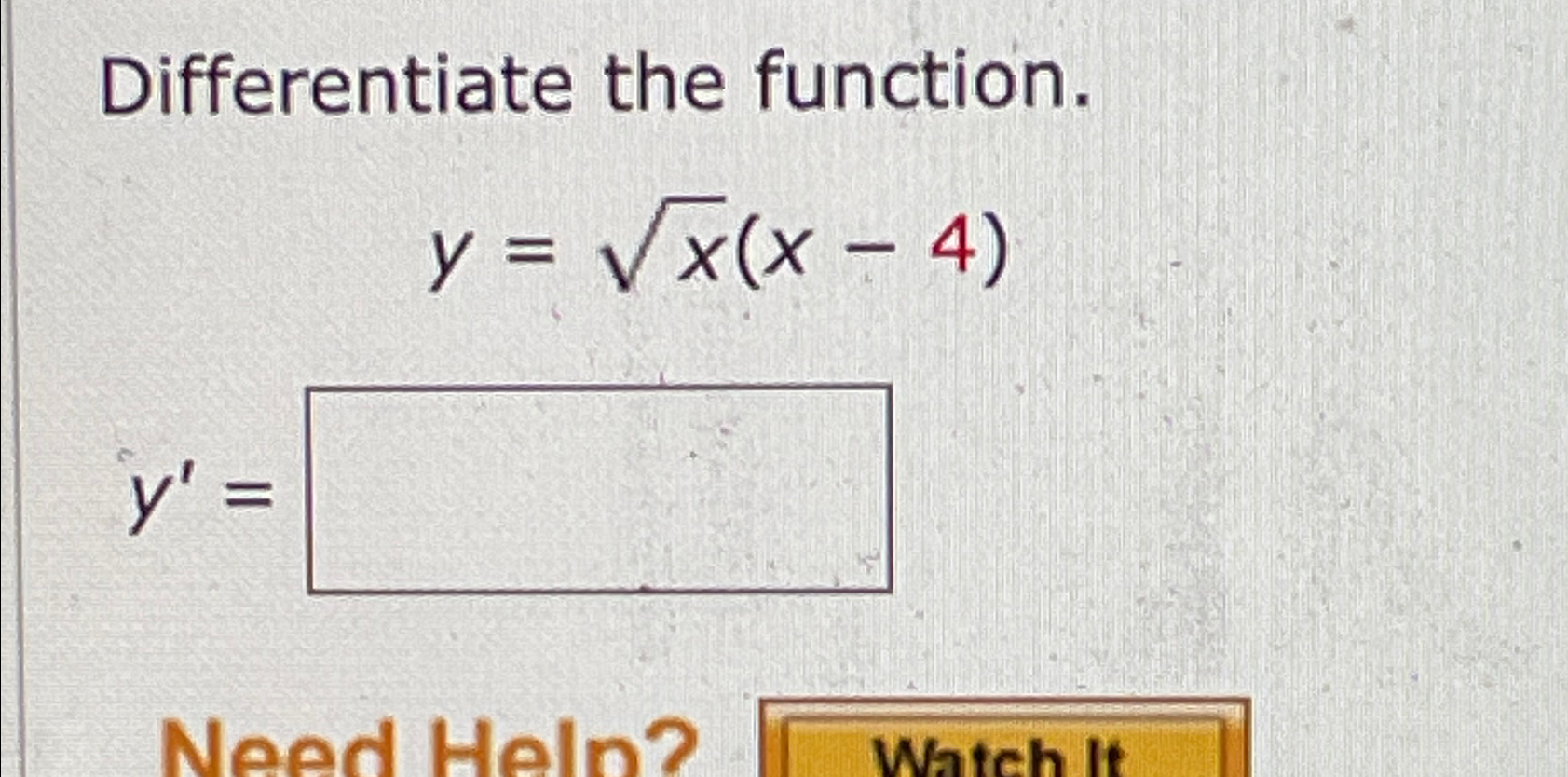 Solved Differentiate the function.y=x2(x-4)y'= | Chegg.com