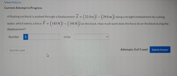 Solved View Policies Current Attempt in Progress A floating | Chegg.com