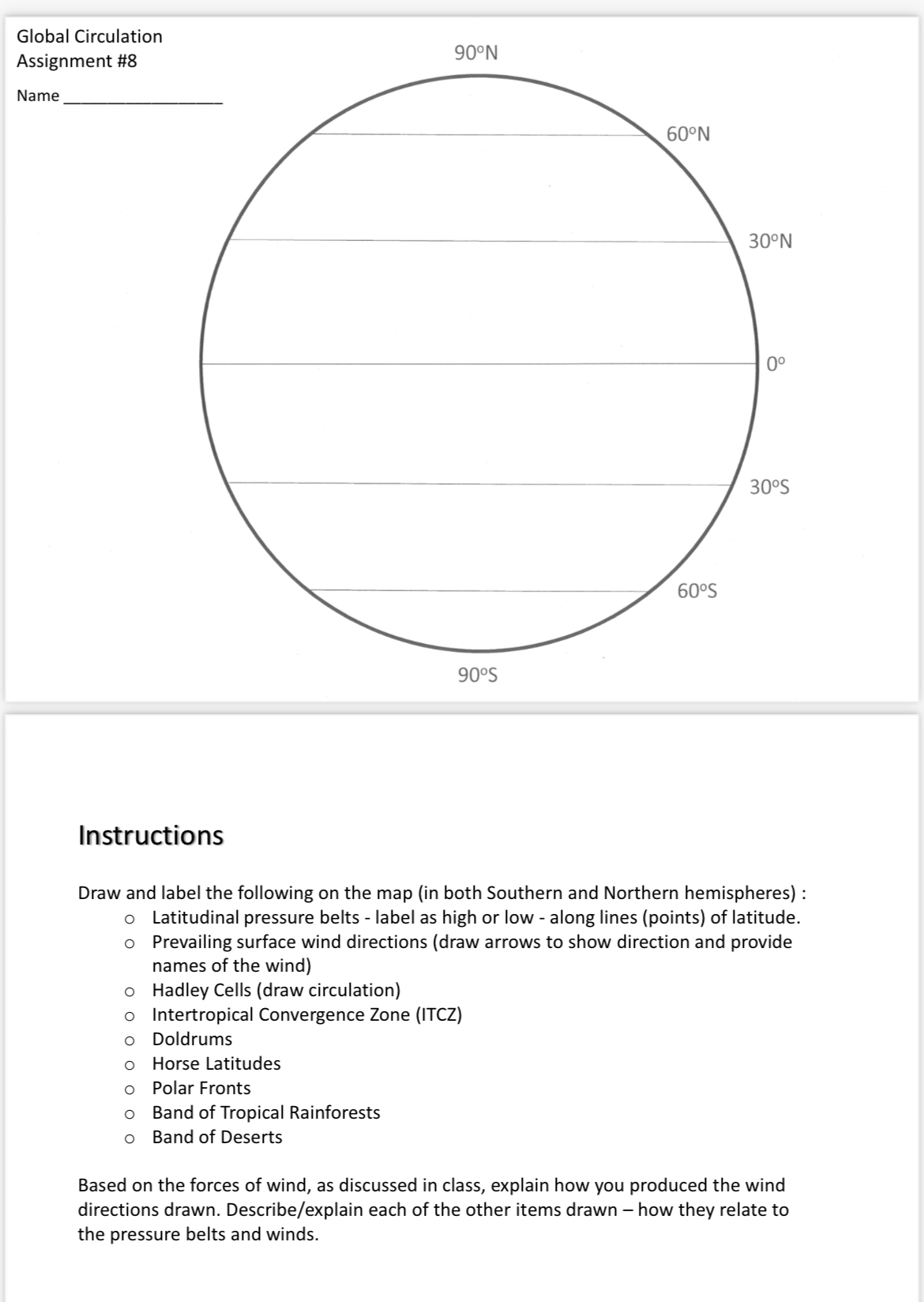 Solved Global CirculAssignmentNameInstructionsDraw and label | Chegg.com
