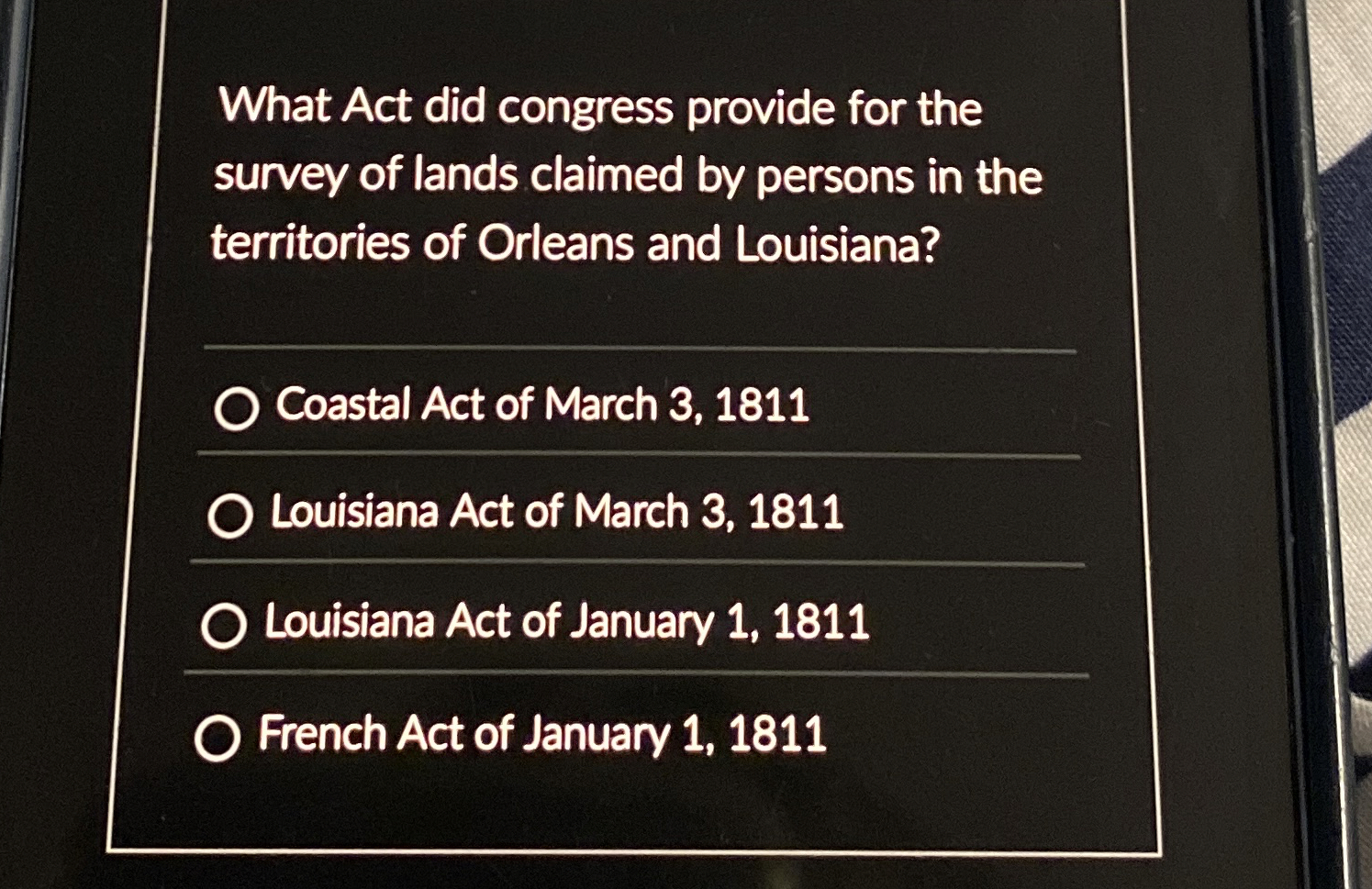Solved What Act did congress provide for thesurvey of lands | Chegg.com