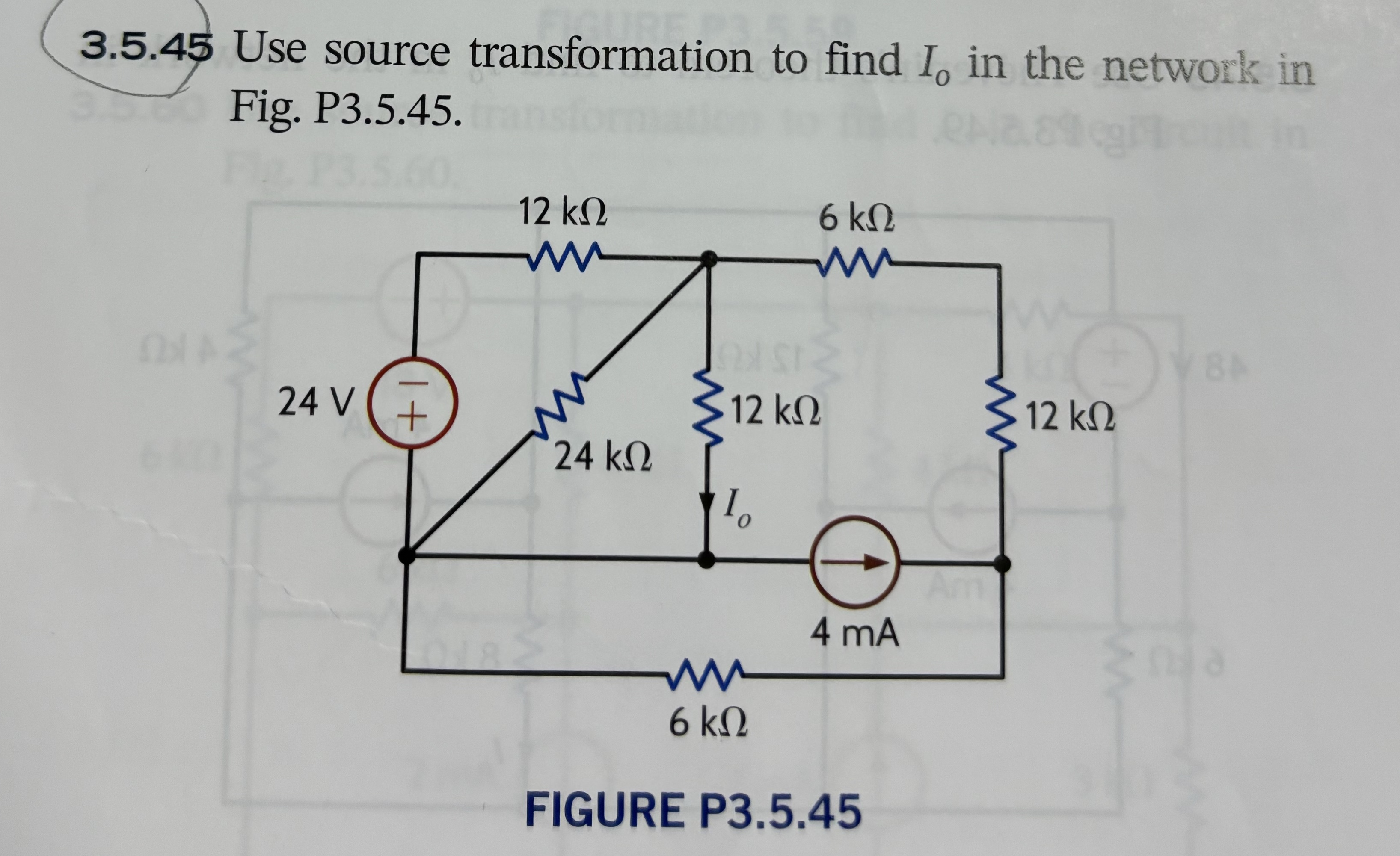 Solved 3.5.45 ﻿Use source transformation to find I0 ﻿in the | Chegg.com