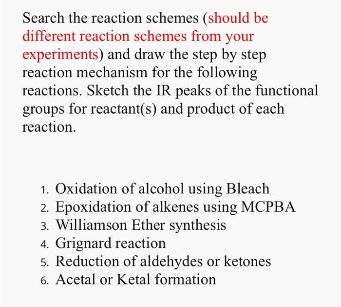 Solved Search the reaction schemes (should be different | Chegg.com