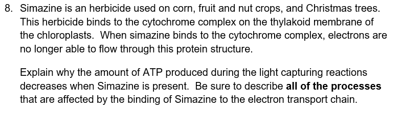 Solved 8. ﻿Simazine is an herbicide used on corn, fruit and | Chegg.com