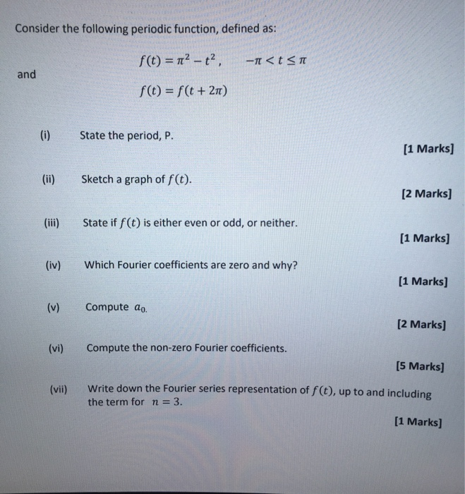 Solved Question 2(c): Consider the following periodic | Chegg.com