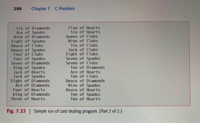 Solved Implementing the Card Shuffling and Dealing Program | Chegg.com